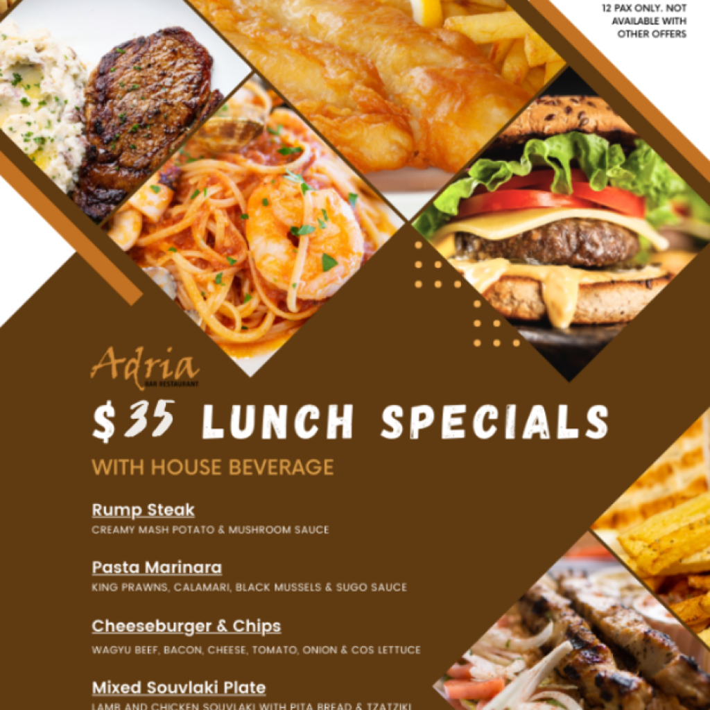 Lunch Specials at Adria Bar Restaurant | Nick's Restaurant & Bar Group